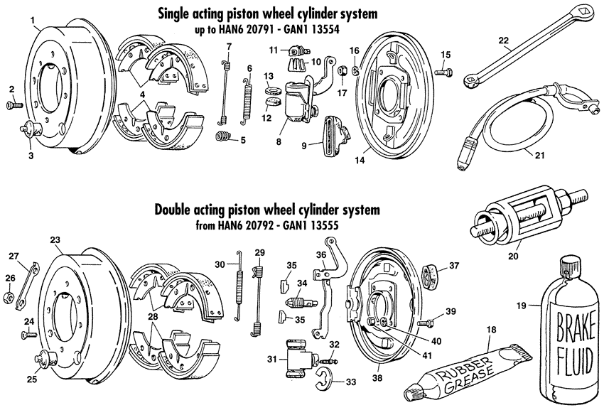 Rear brakes - Remmmen voor & achter - Remsysteem - MG Midget 1958-1964