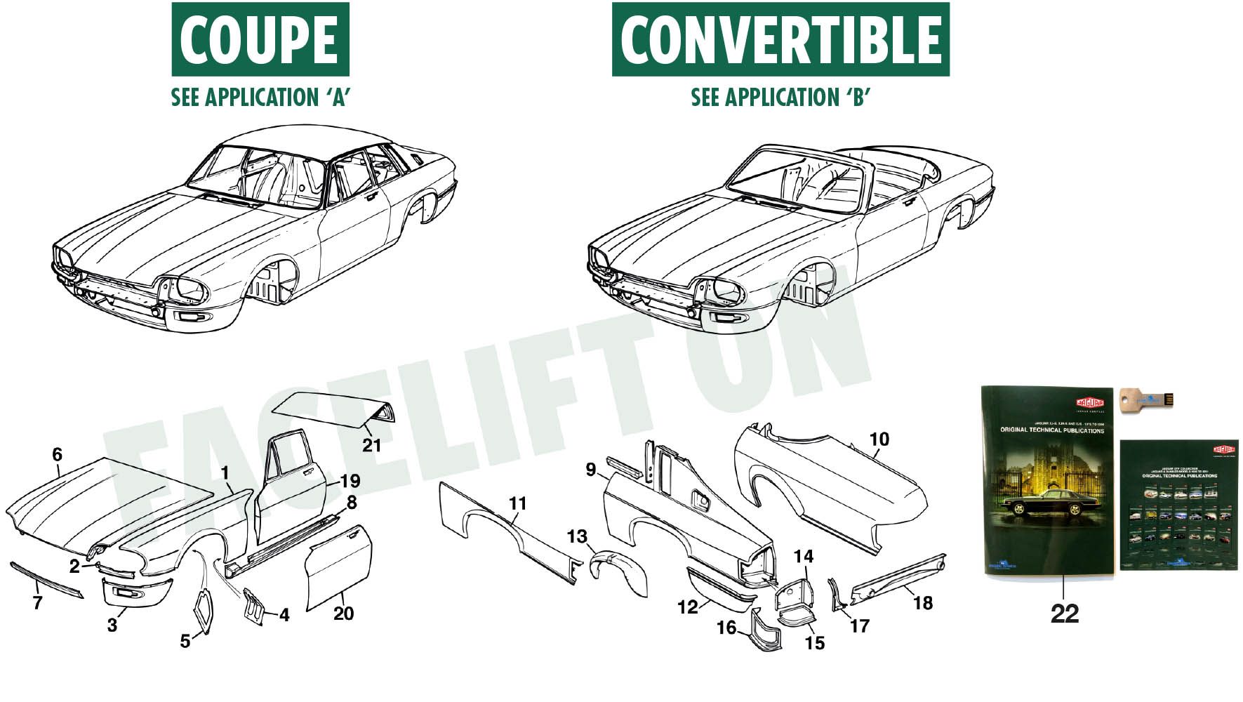 Extenal body panels | Jaguar XJS | Webshop Anglo Parts