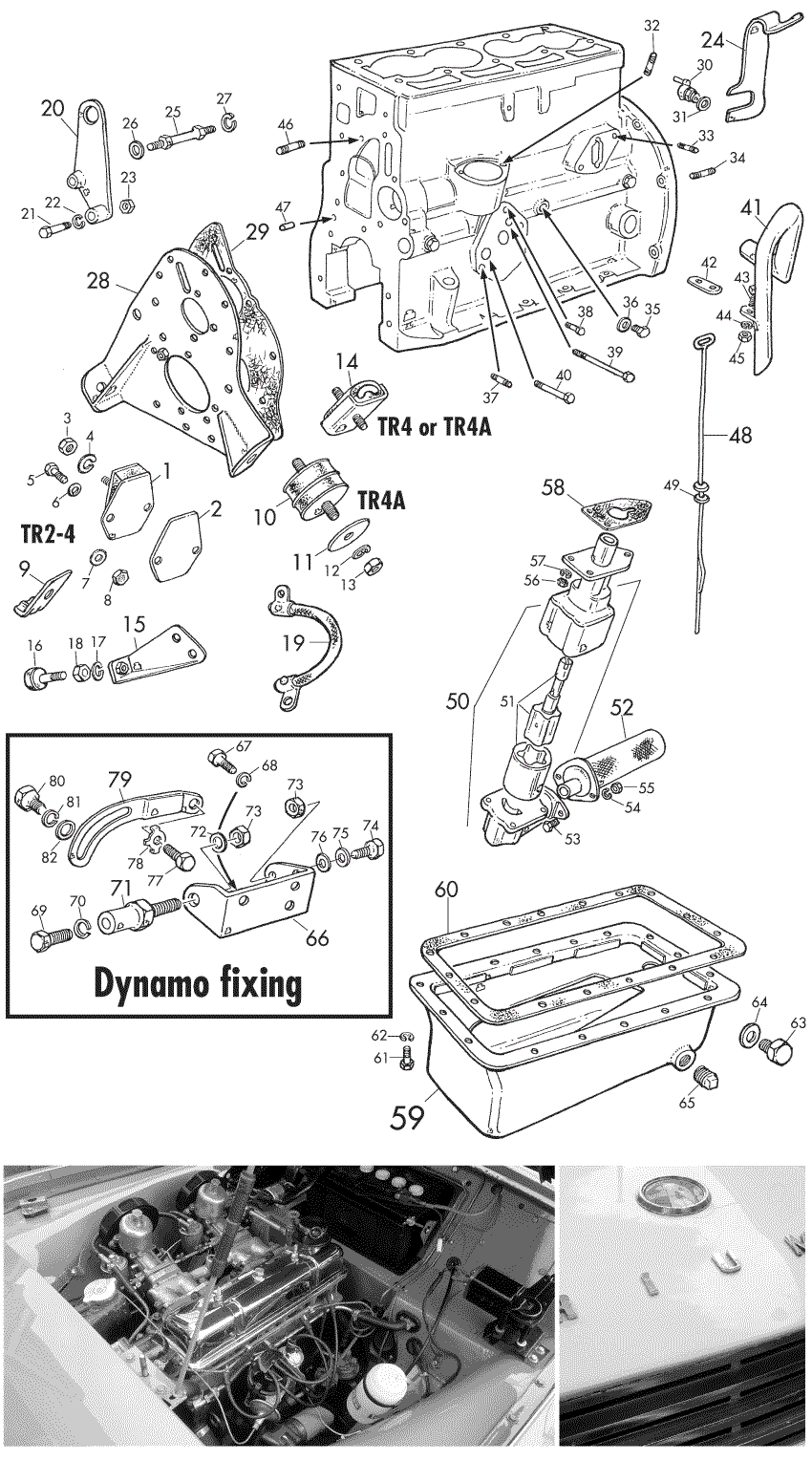 Engine external - External engine - Engine - Triumph TR2-3-3A-4-4A 1953 ...
