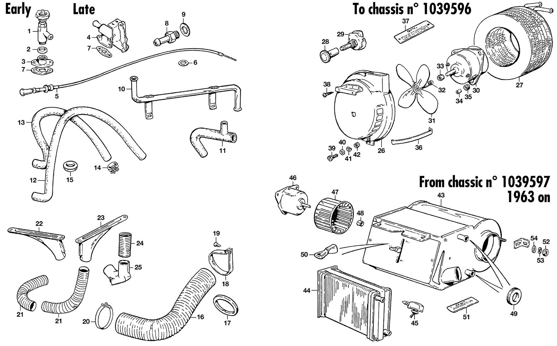 Heating system - Heating/ventilation - Heater/AC - Morris Minor 1956-1971