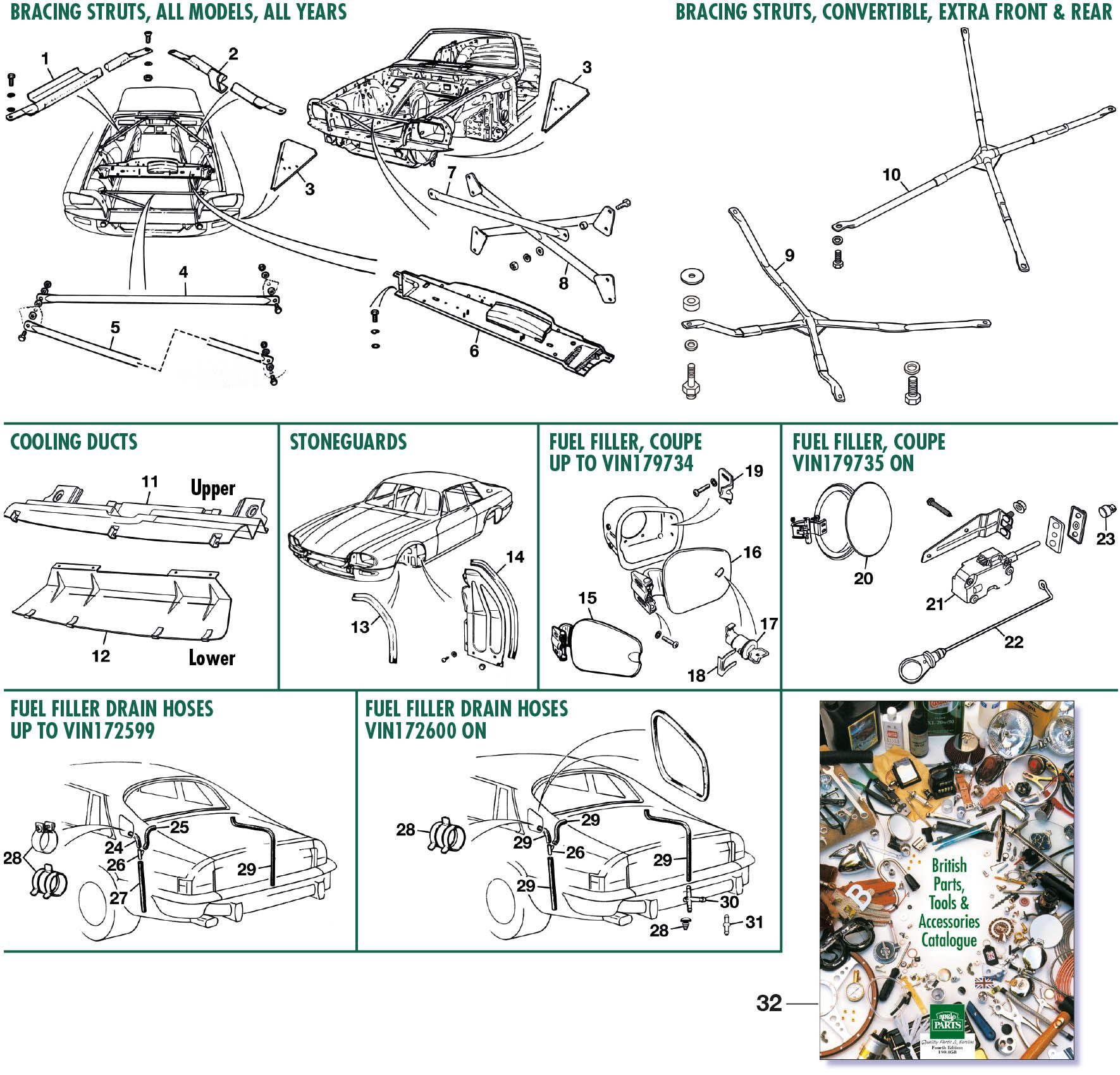 Internal body parts - Bonnet, boot + fittings - Body & Chassis - Jaguar XJS