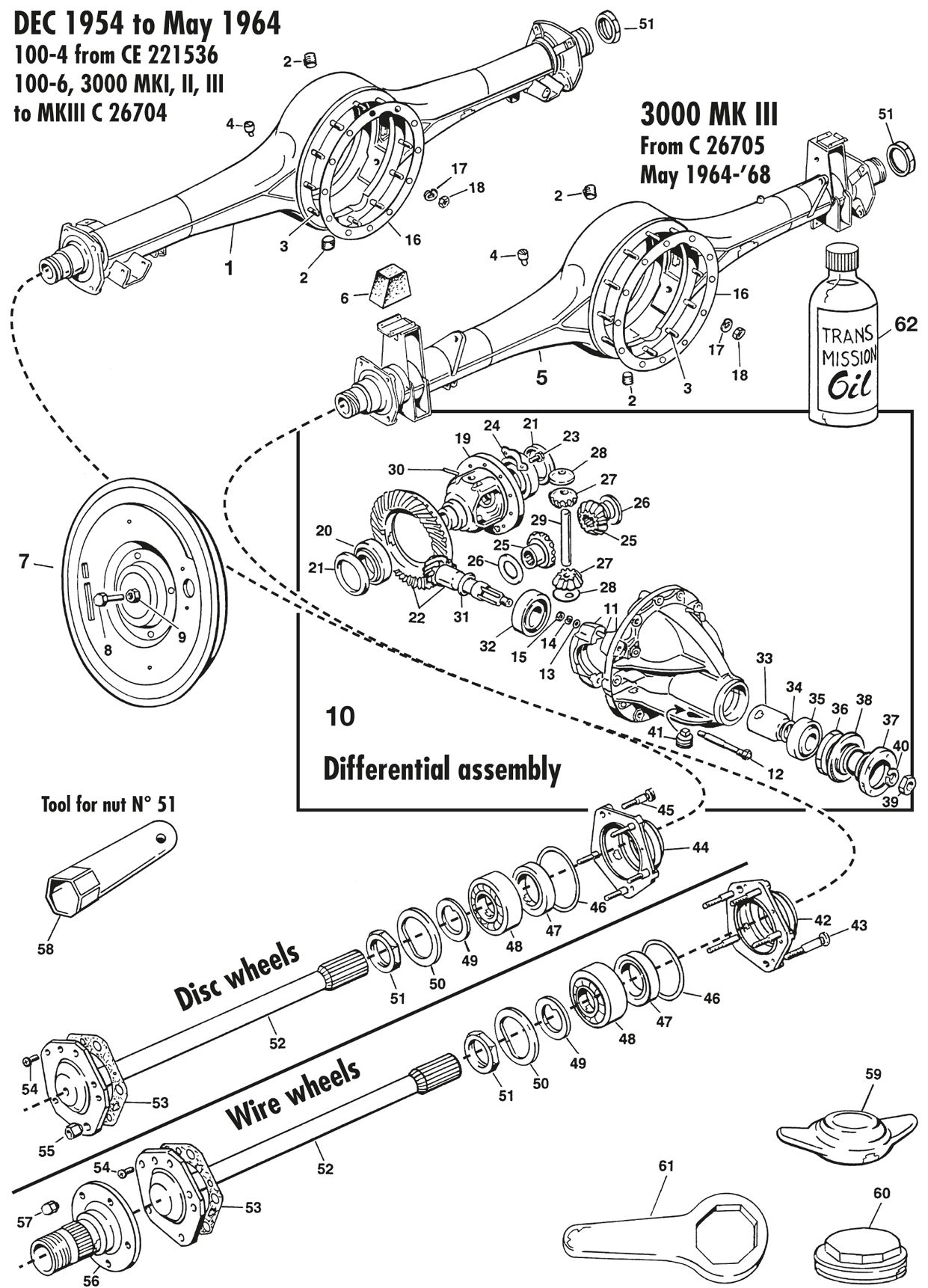 Hypoid rear - Differential & rear axle - Gearbox, clutch & axle ...