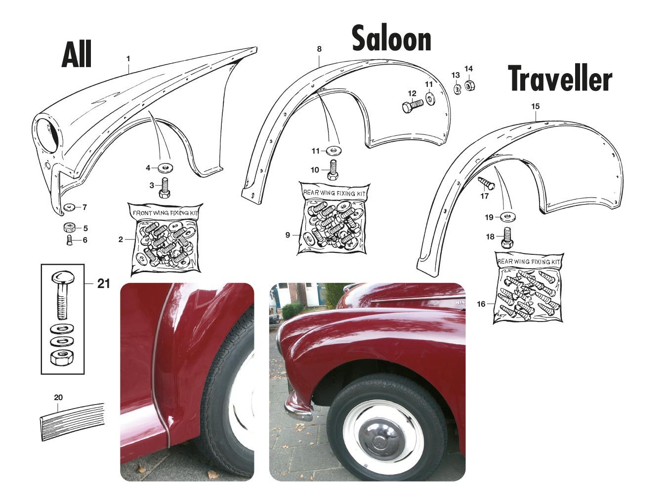 Wings - Extenal body panels - Body & Chassis - Morris Minor 1956-1971
