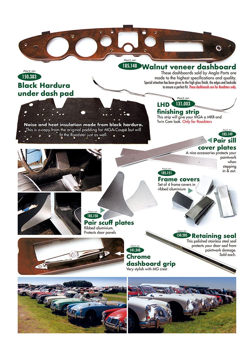 Dashboards & components | MGA 1955-1962