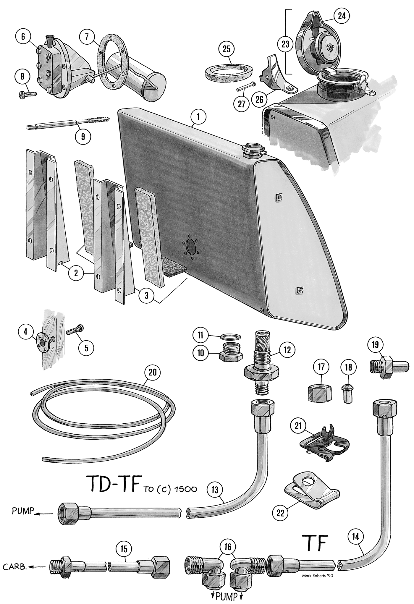 Fuel system - Fuel tanks & pumps - Air intake & fuel delivery - MGTD-TF ...