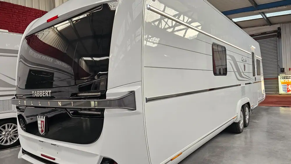 Nieuw TABBERT CELLINI 750 HTD SLIDE OUT l Caravan-expo